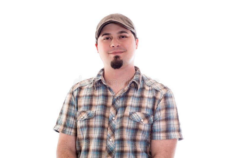 Man with Driver Cap and Plaid Shirt Stock Photo - Image of cool, tartan ...