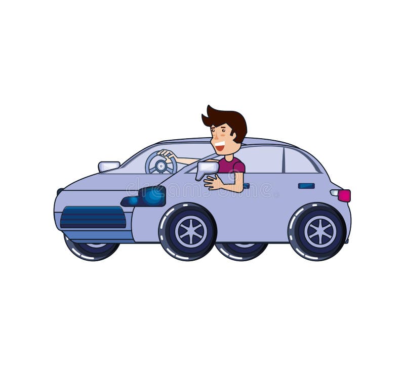 Man Driver Car Avatar Character Stock Vector - Illustration of safety ...