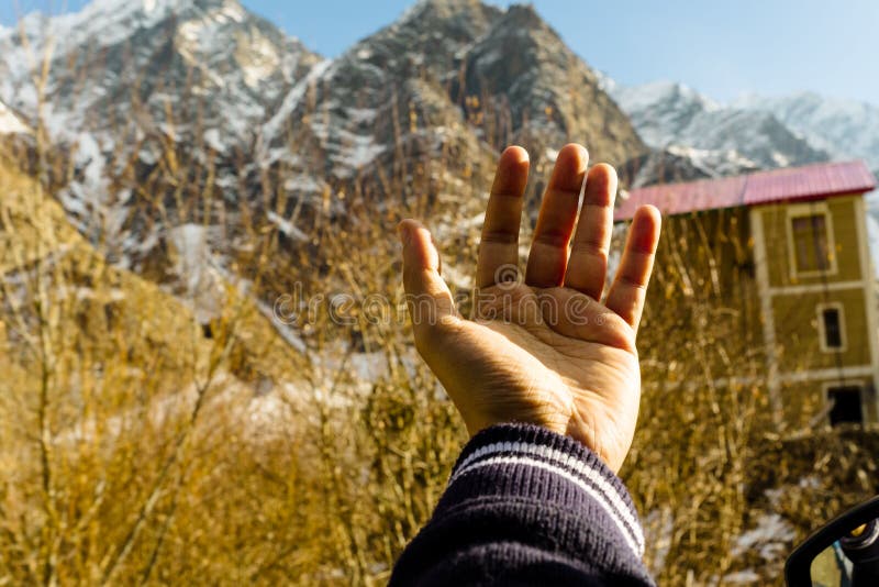 Man Driver Feeling the Wind through His Hands in the Countryside Stock ...