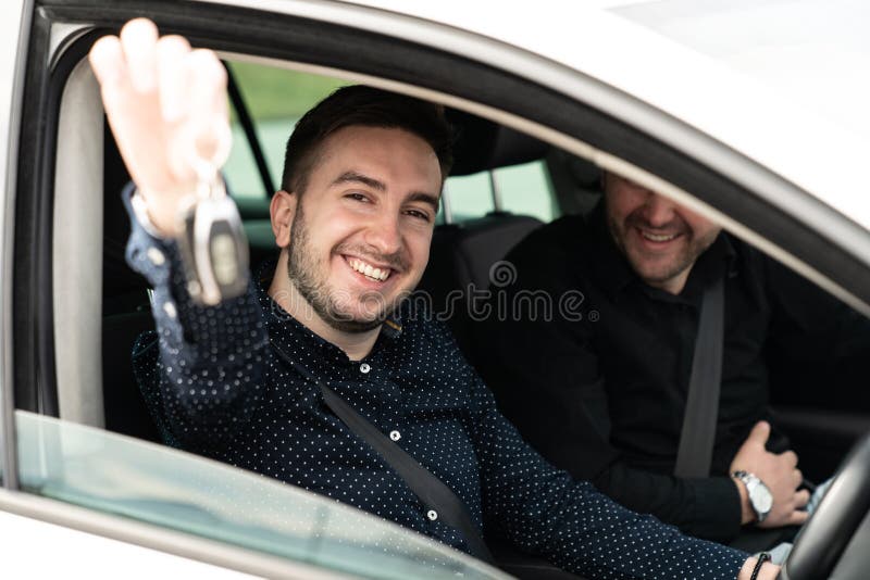 Man Driver Showing Car Keys in a Car Stock Image - Image of transport ...