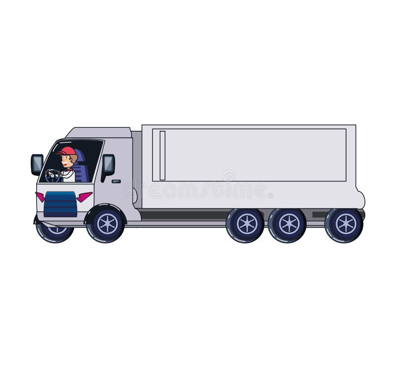 Man Driver Truck Avatar Character Stock Vector - Illustration of auto ...