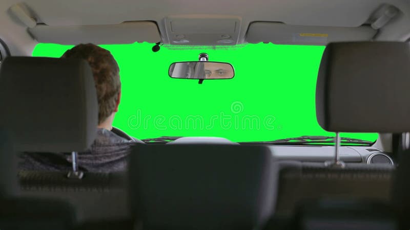 View from Inside a Car Windshield Green Screen Stock Video - Video of ...
