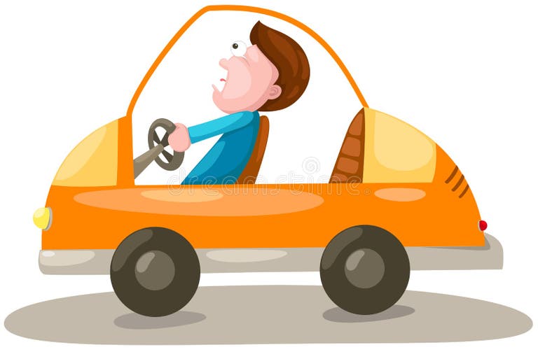 Funny Cartoon Man Driving Car Stock Illustrations – 877 Funny Cartoon ...