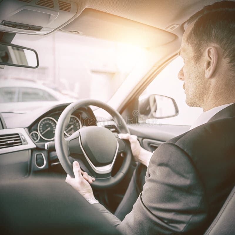 Man driving a car stock photo. Image of male, horn, level - 89070540