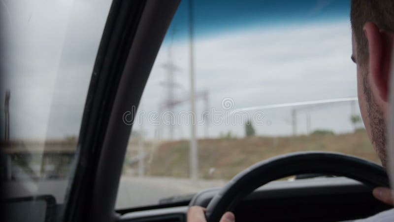 Man Driving a Car in a Back View Stock Footage - Video of automobile ...