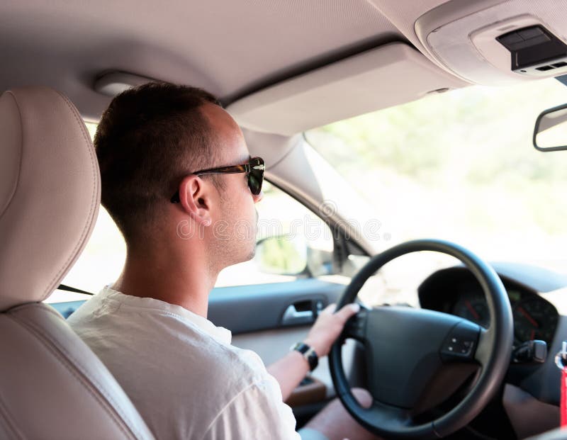 Man driving a car. stock image. Image of control, person - 31278439