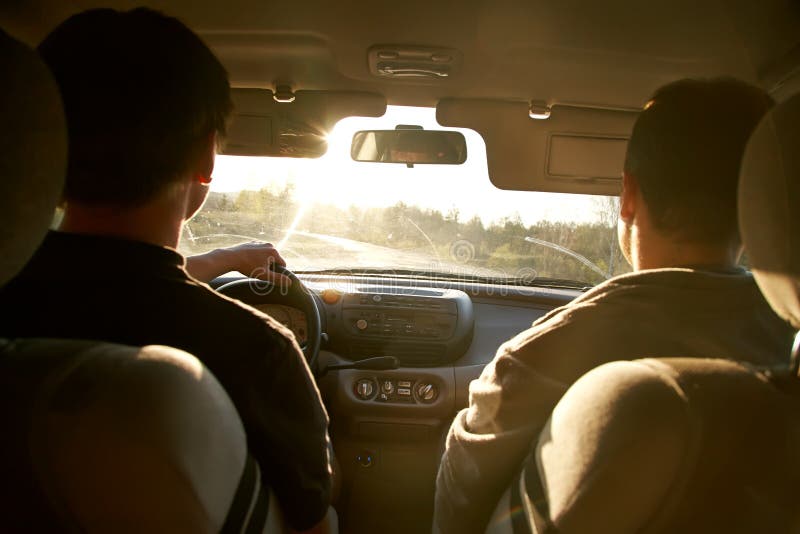 Man Driving a Car. People Traveling at Wheel Stock Photo - Image of ...