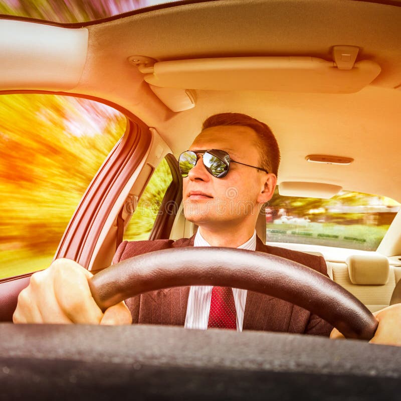Drunk Man Driving a Car Vehicle. Stock Photo - Image of male, driving ...