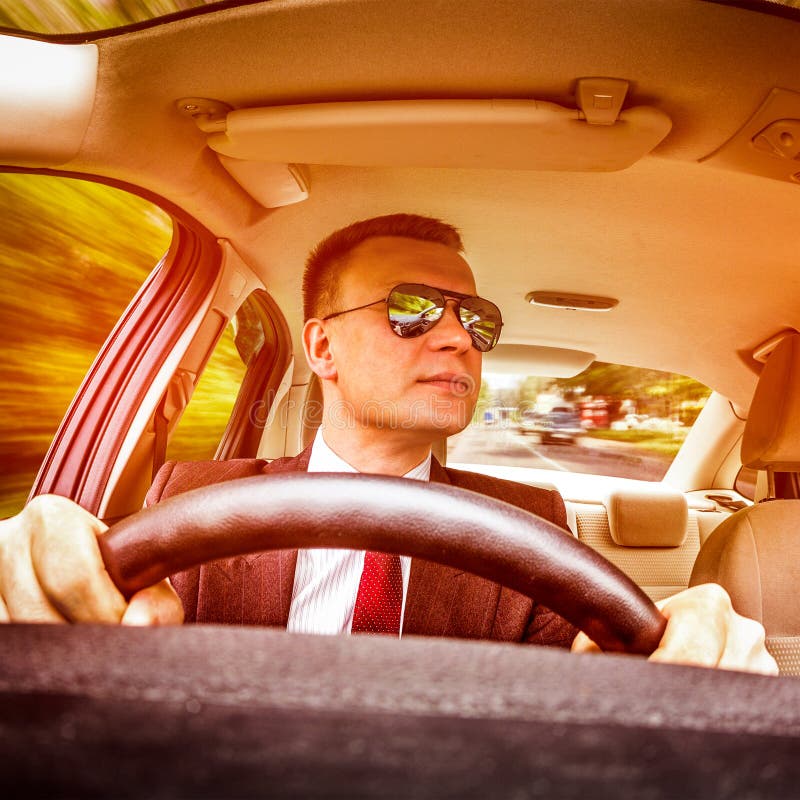 Drunk Man Driving a Car Vehicle. Stock Photo - Image of male, driving ...