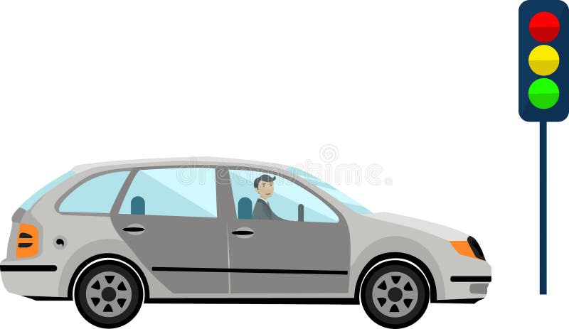 Man Driving Car Vector Icon Isolated on White Stock Vector ...
