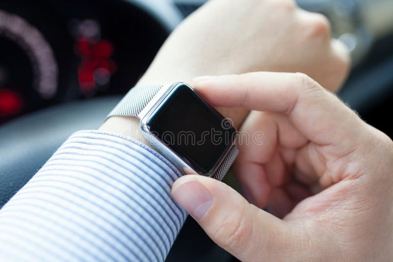Man Driving a Car with Watch on the Hand Stock Image - Image of driver ...