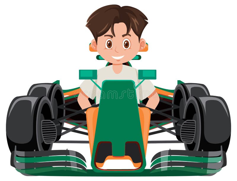 A Man Driving Formula One Racing Car Stock Vector - Illustration of ...