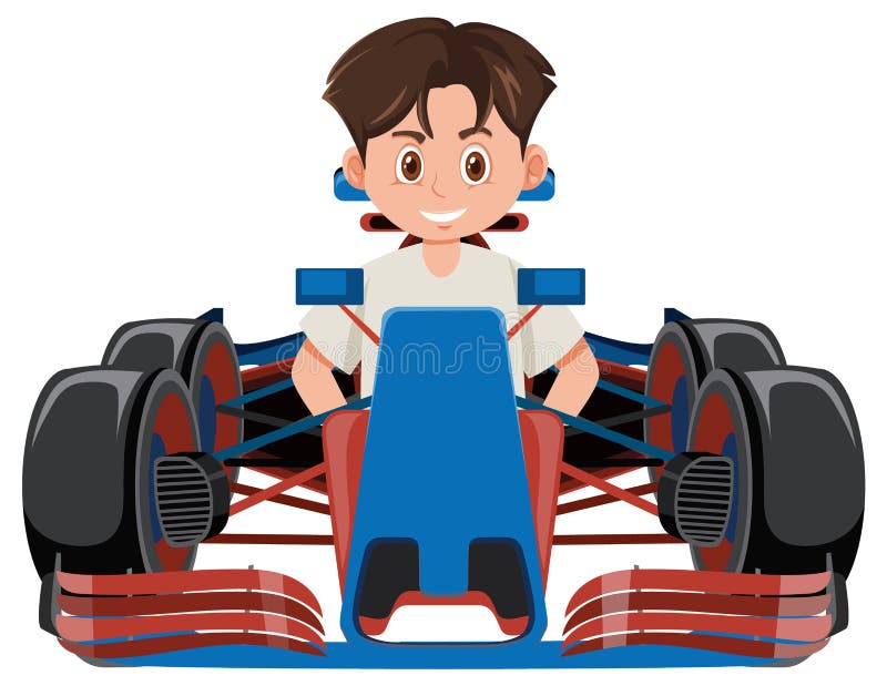 A Man Driving Formula One Racing Car Stock Vector - Illustration of ...