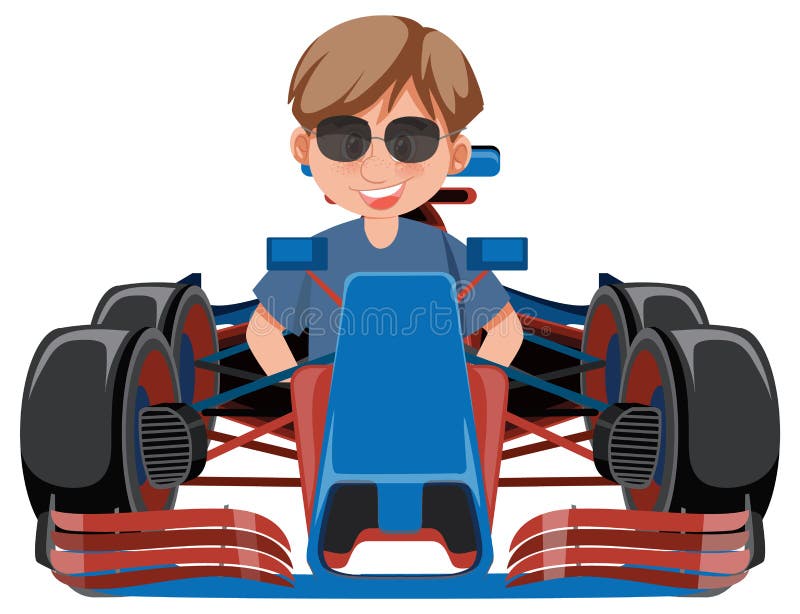 A Man Driving Formula One Racing Car Stock Vector - Illustration of ...