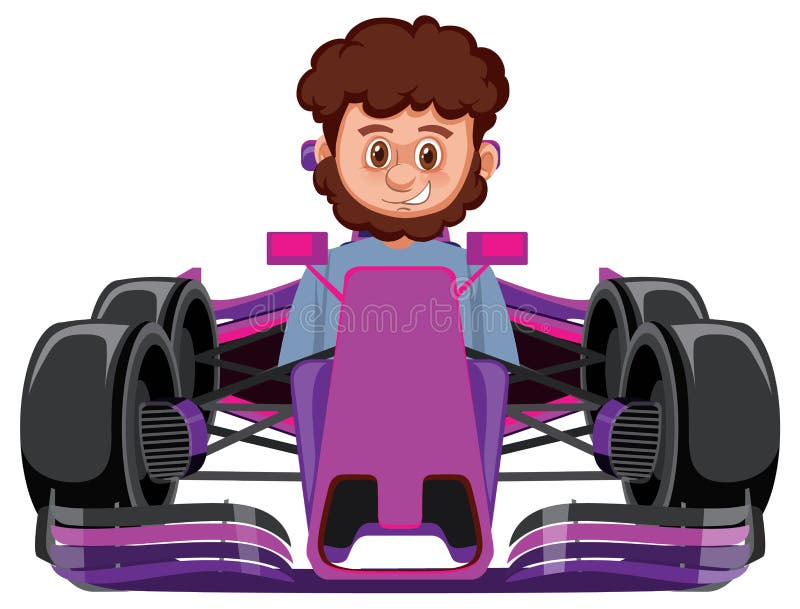 A Man Driving Formula One Racing Car Stock Vector - Illustration of ...