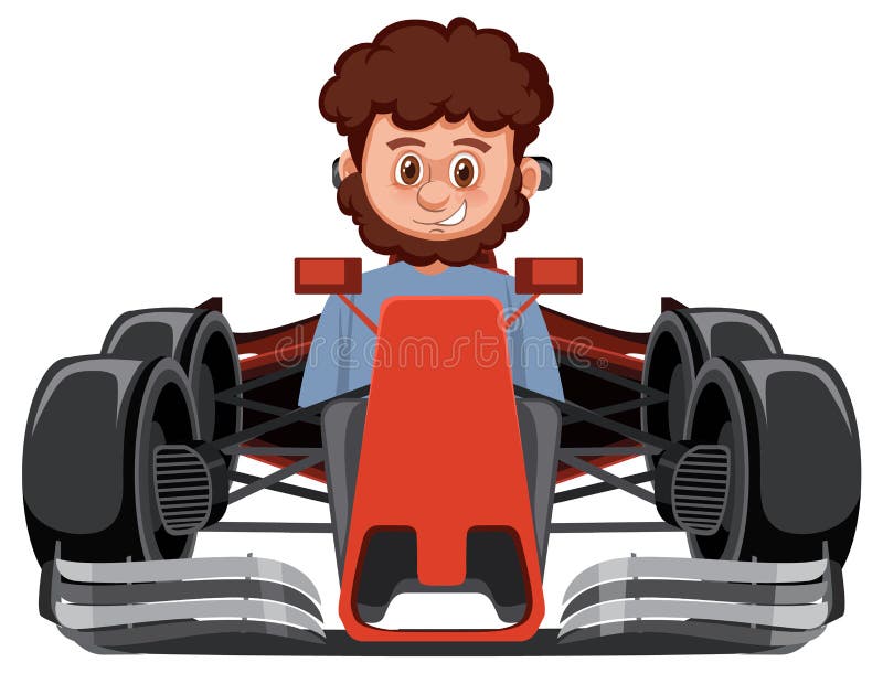 A Man Driving Formula One Racing Car Stock Vector - Illustration of ...