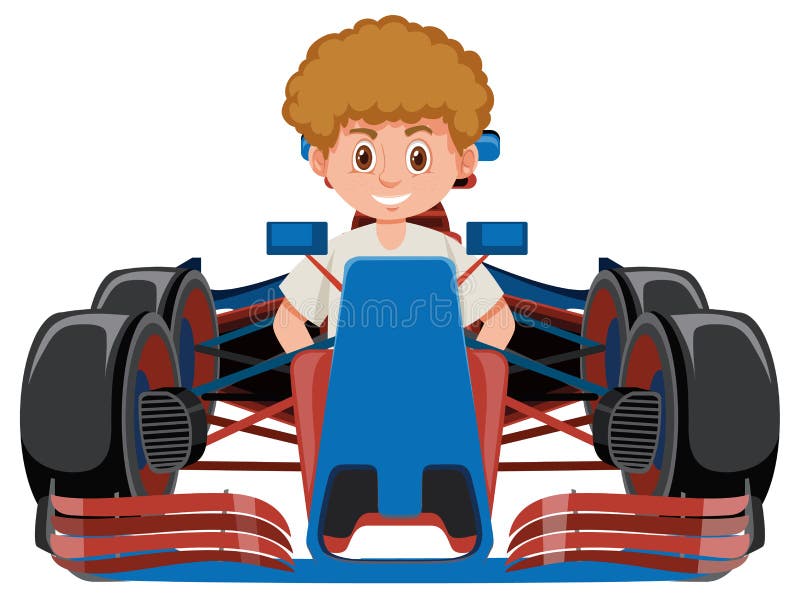 A Man Driving Formula One Racing Car Stock Vector - Illustration of ...