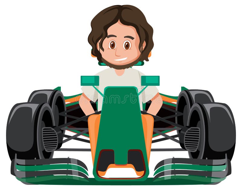 A Man Driving Formula One Racing Car Stock Vector - Illustration of ...