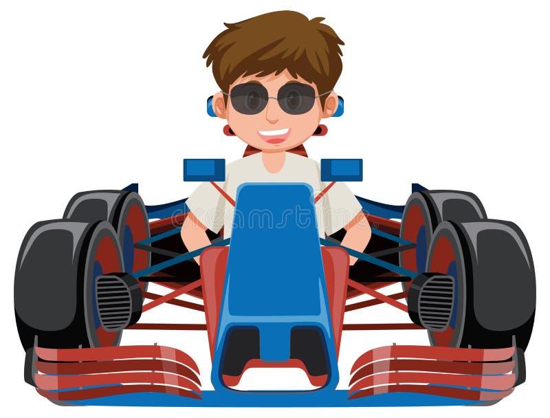 A Man Driving Formula One Racing Car Stock Vector - Illustration of ...
