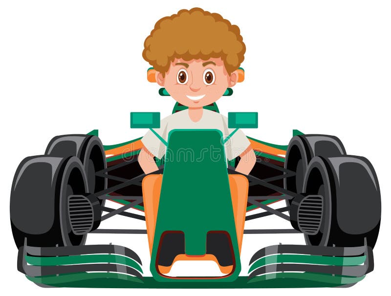 A Man Driving Formula One Racing Car Stock Vector - Illustration of ...