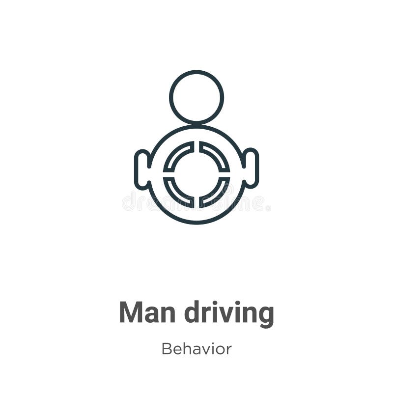 Man Driving Editable Stroke Stock Illustrations – 108 Man Driving ...