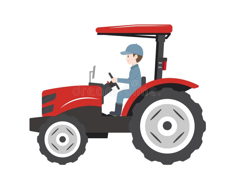 Man driving a tractor stock vector. Illustration of tractor - 194839965