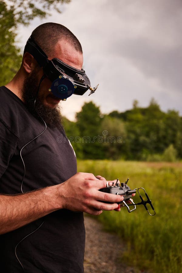 Man Drone Pilot with Fpv Drone Stock Image - Image of technology ...