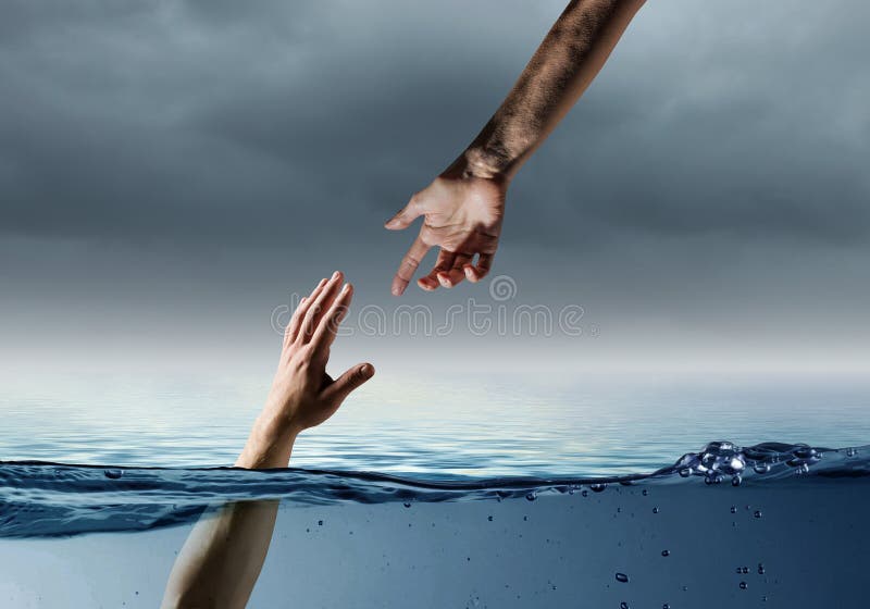 Hand of Person Drowning in Water Stock Image - Image of drowner, rescue ...