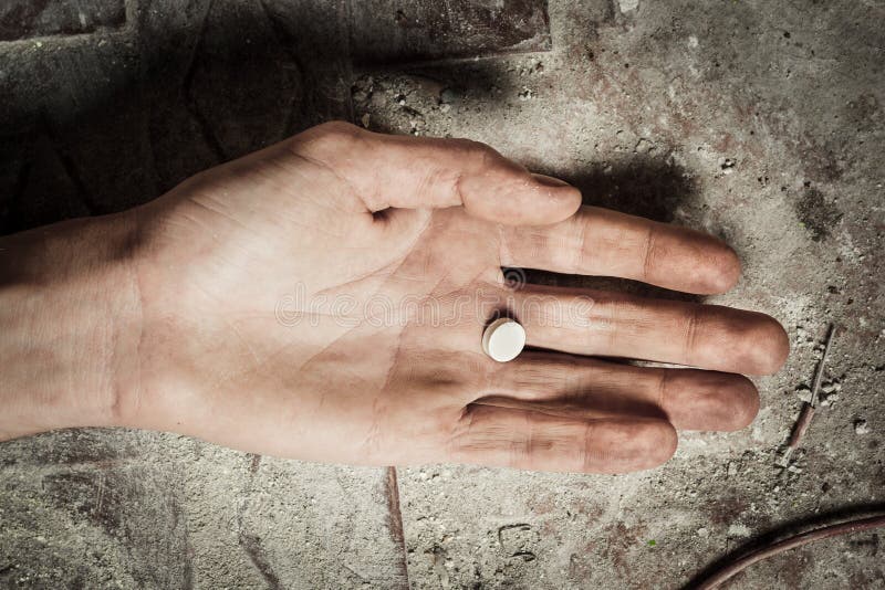 A Man is a Drug Addict Using Drugs. the Concept of Anti Drugs Stock ...