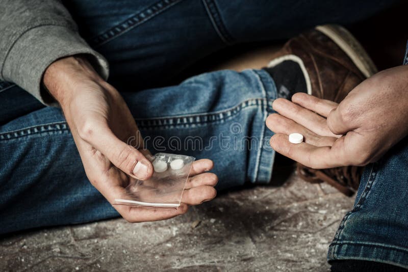 A Man is a Drug Addict Using Drugs. the Concept of Anti Drugs Stock ...