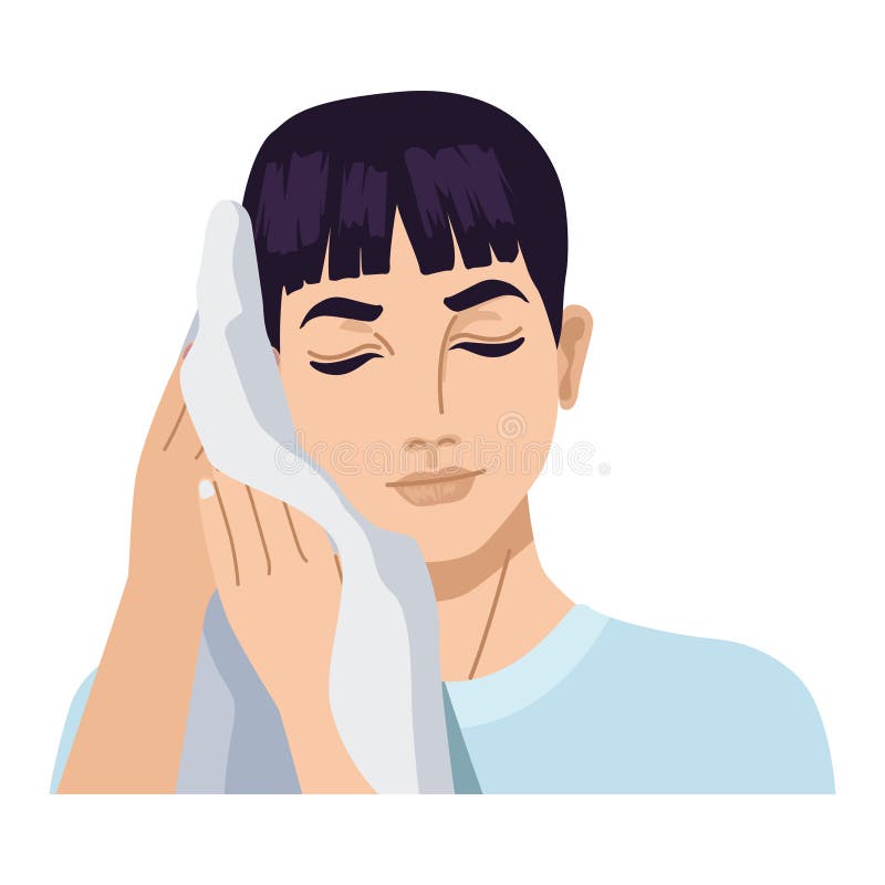 Cartoon Drying Body With Towel