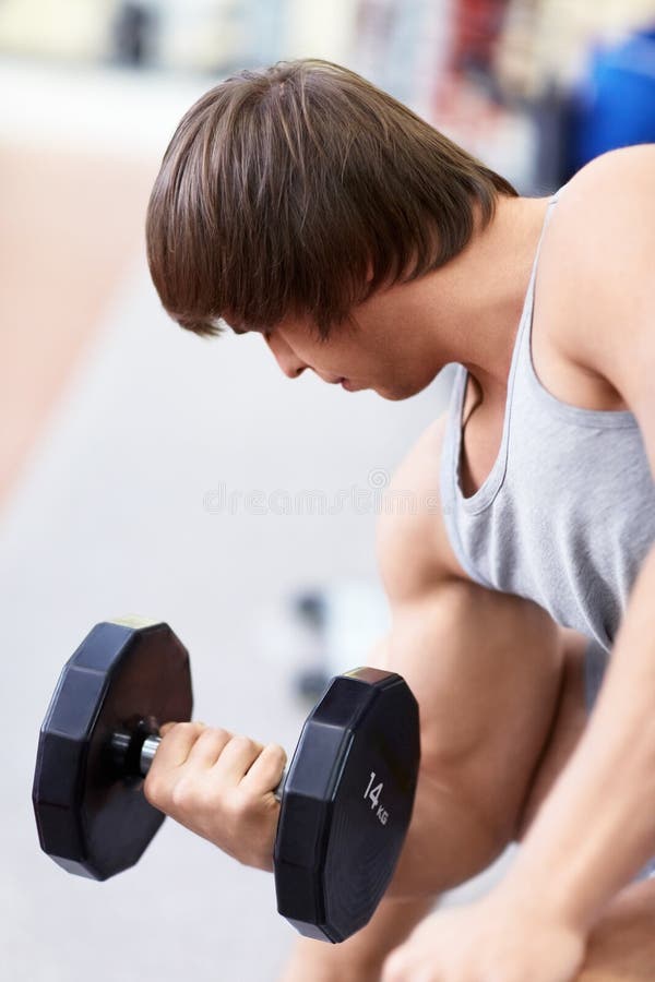 Man with dumbbells stock photo. Image of indoors, fitness - 29435528