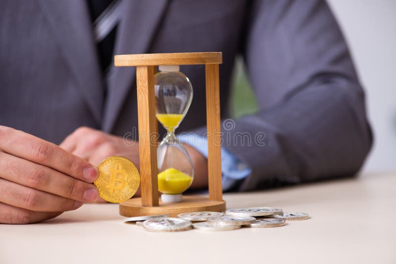 Young Man Earning Money Via Internet in Time Management Concept Stock ...