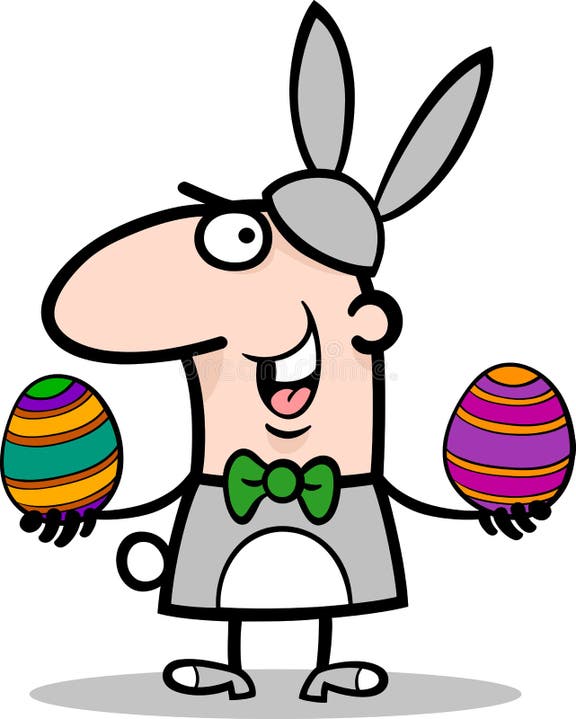 Man in Easter Bunny Costume Cartoon Stock Vector - Illustration of ...