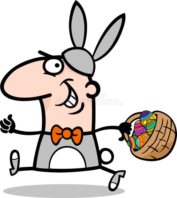 Man in Easter Bunny Costume Cartoon Stock Vector - Illustration of idea ...