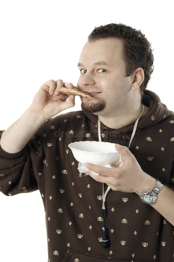 Man eating stock photo. Image of isolated, human, caucasian - 4682042