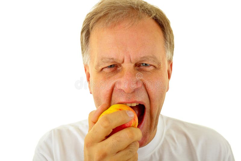 Man eating an apple stock image. Image of adult, person - 28676371