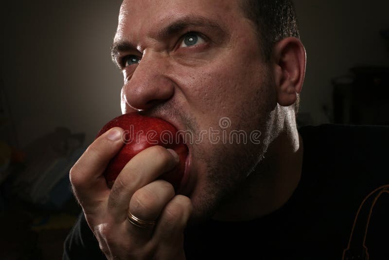 Man eating pear stock photo. Image of adults, caucasian - 11242592