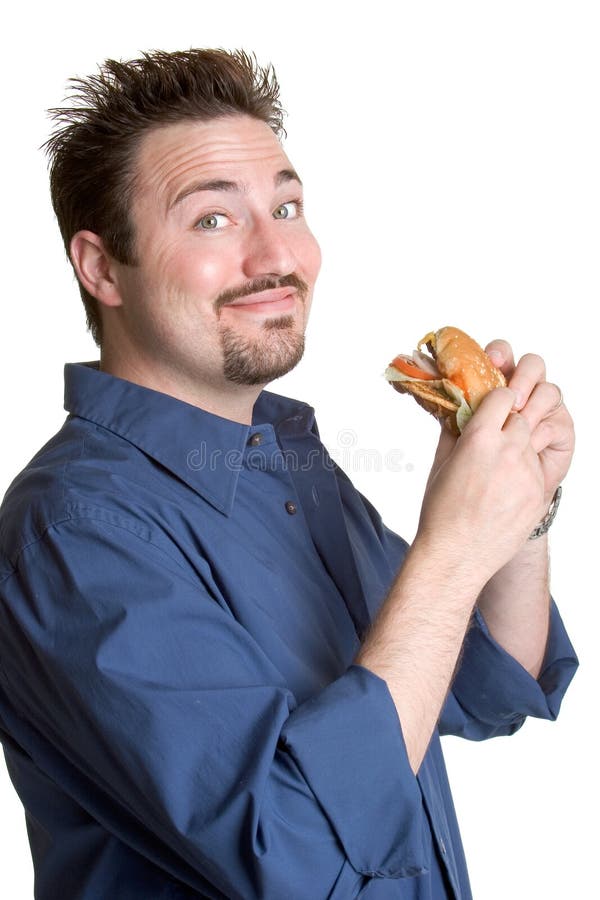 Man Eating Burger stock photo. Image of cheeseburger, people - 2533154