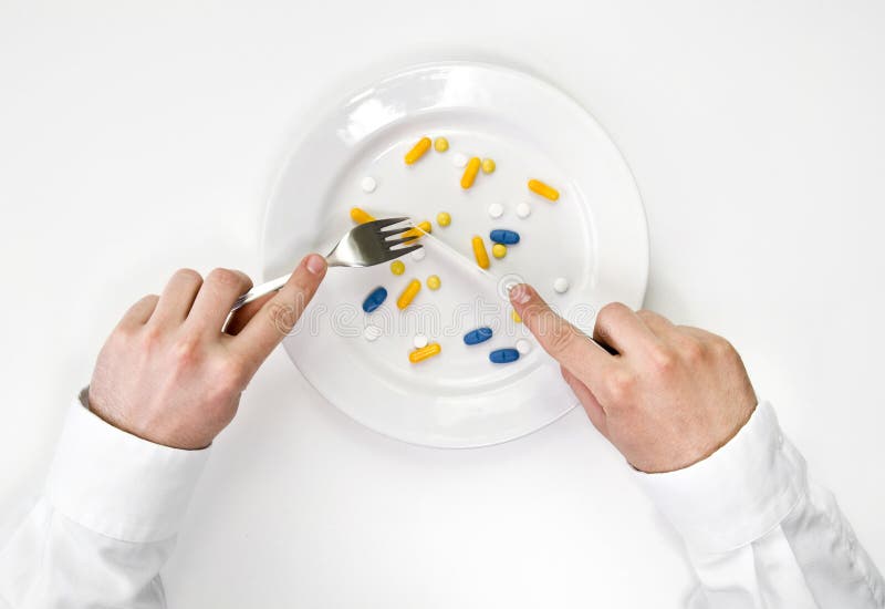 Pills meal. stock image. Image of fork, nutrition, caucasian - 30108985