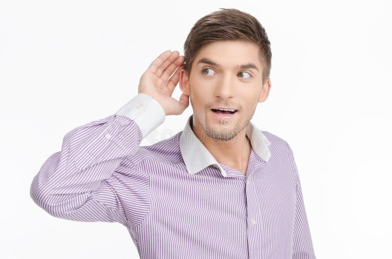 Eavesdropping. stock photo. Image of handsome, beard - 33721426