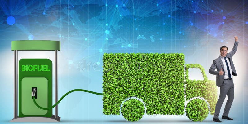 The Man in Ecofuel Concept for Delivery Vehicles Stock Image - Image of ...