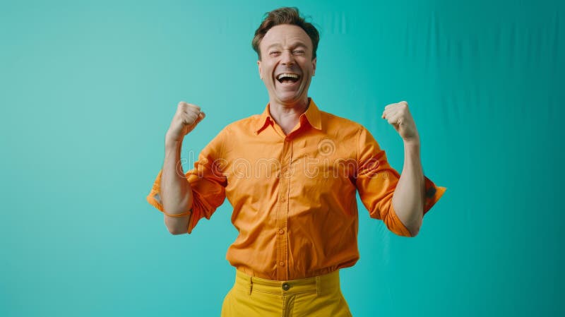 Man Celebrating a Victory Excitedly. AI Generated Stock Illustration ...