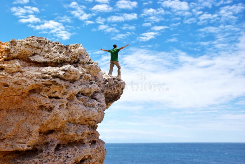 Man on the edge stock image. Image of climb, climber - 15248263