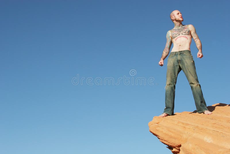 Man on edge stock photo. Image of overcome, rebel, step - 2105630