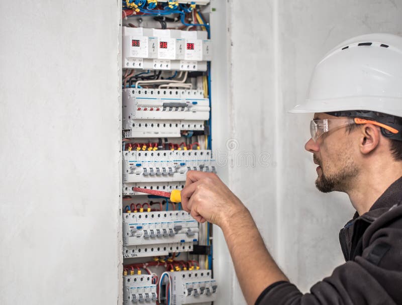 Switchboard in Equipment Room of Modern Stock Image - Image of ...