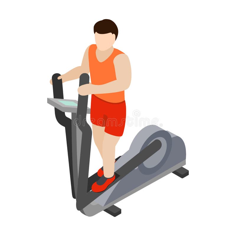 Man Training on Simulator Icon, Isometric 3d Style Stock Illustration ...