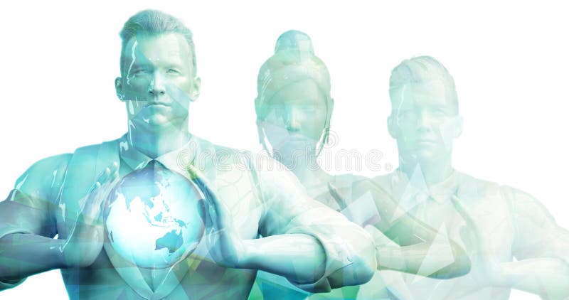 Man Embracing Technology and Being Empowered by Technologies Stock ...