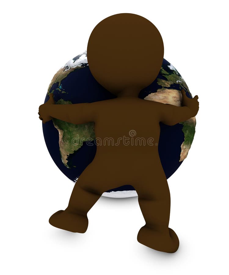 Man embracing the world stock illustration. Illustration of embrace ...