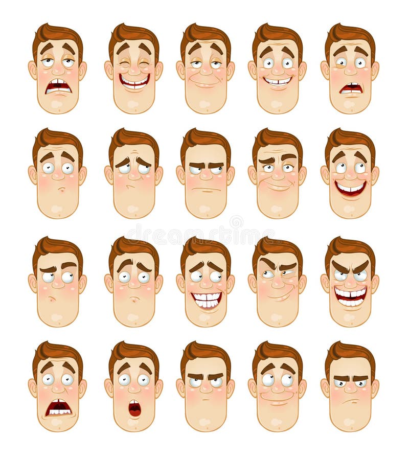 Emotions of a Man`s Face, the Expression of a Man`s Face. Different ...